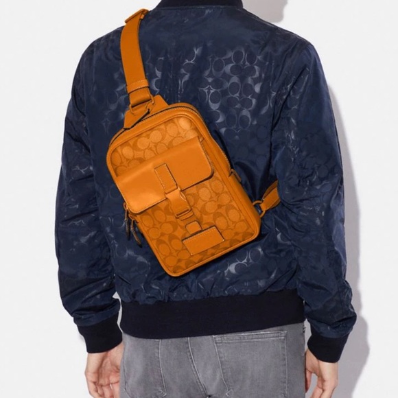 Coach | Bags | Coach Track Pack In Signature Canvas Leather Light ...